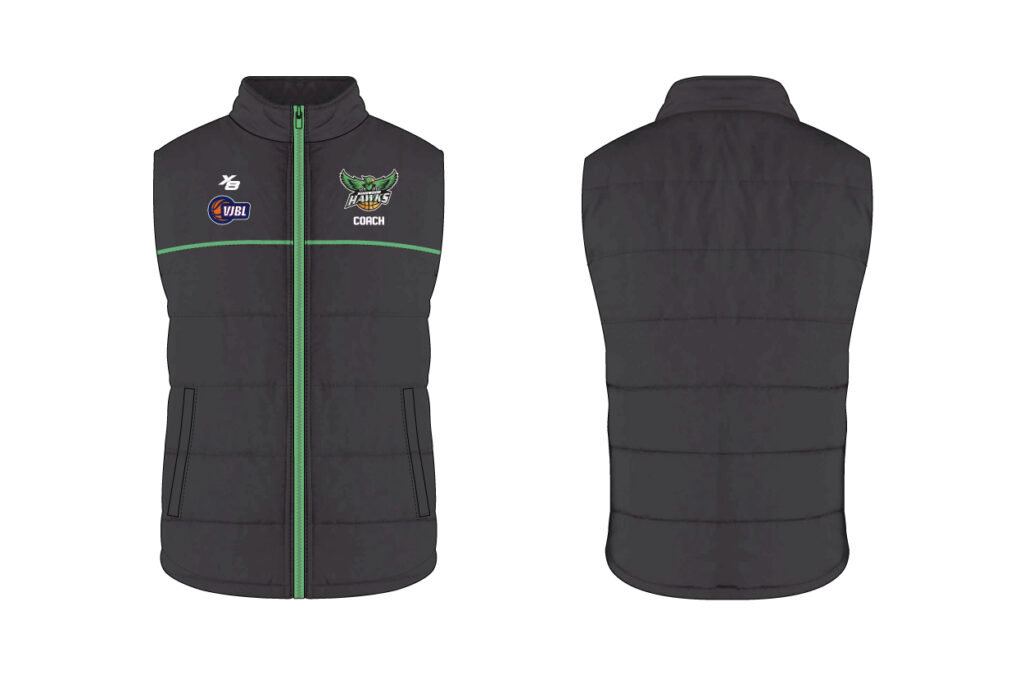 23 VJBL Ringwood Hawks - Coaches Puffer Vest - X8 Sports Pty Ltd